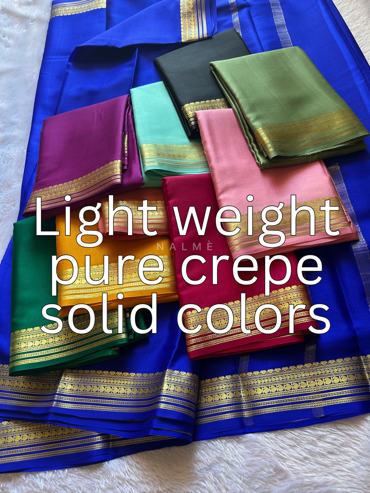 Light Weight Pure Crepes Solid Colors – Nalmè Saree Studio