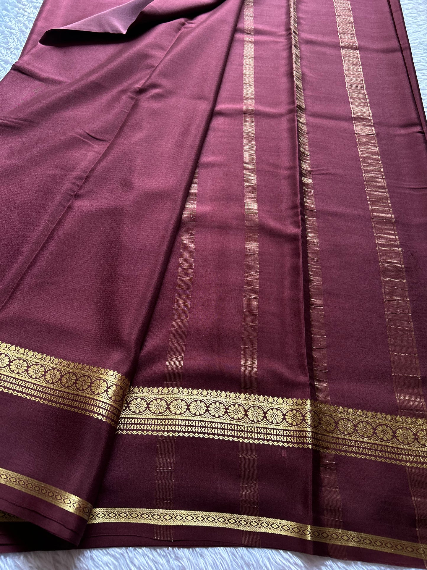Daamini : Solid Chocolate brown – Nalmè Saree Studio